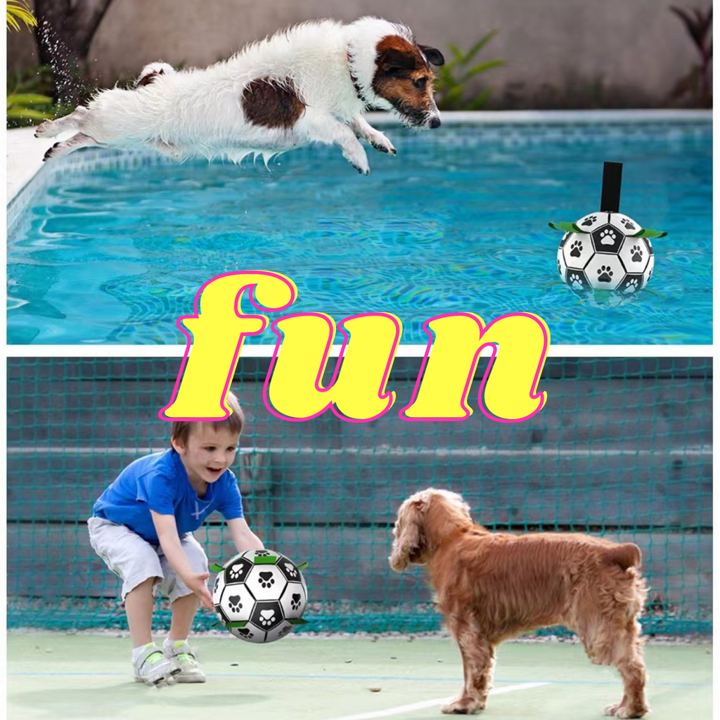 Interactive Dog Soccer Ball | Easy-Grab Tabs | Fun Playtime | Mad Pet