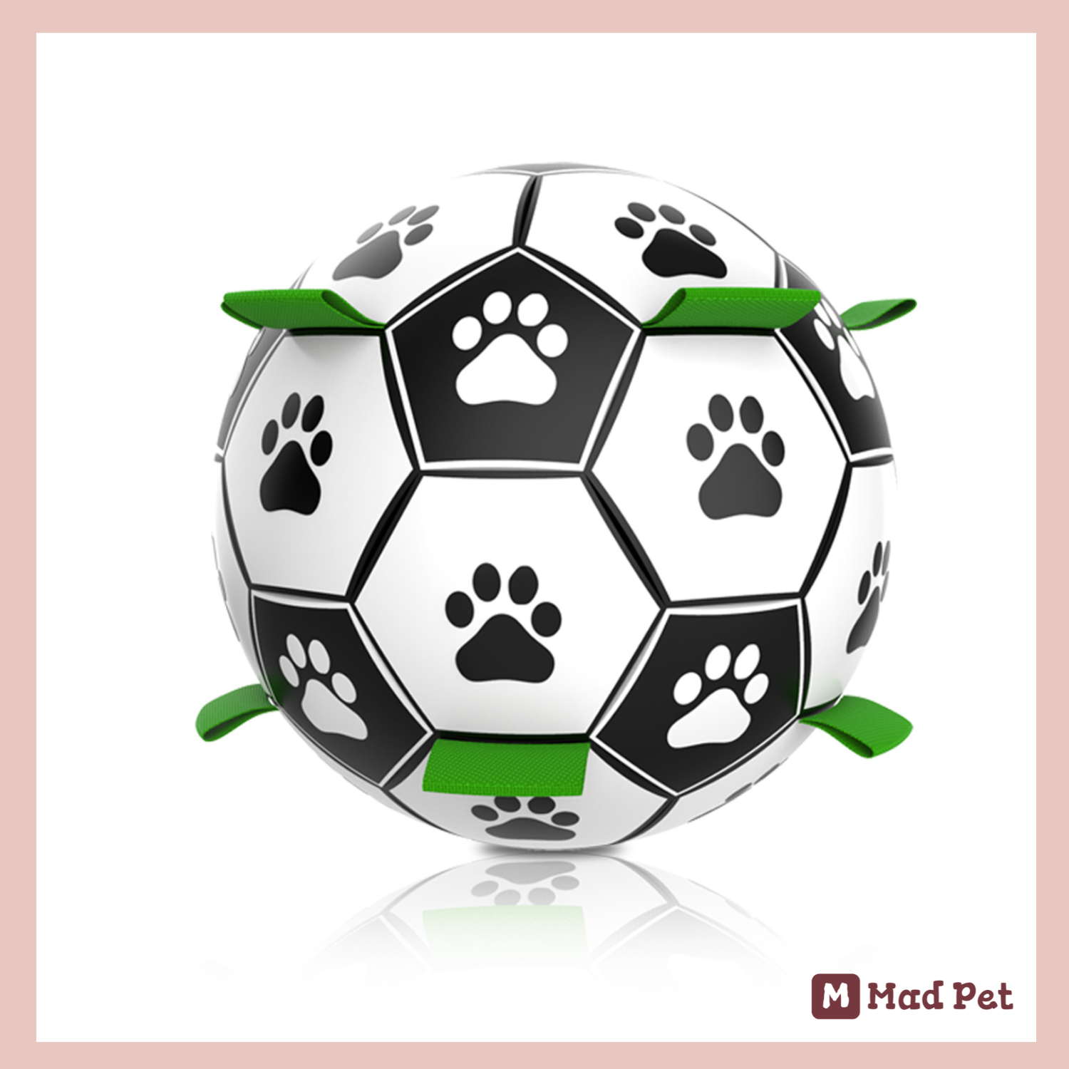 Interactive Dog Soccer Ball | Easy-Grab Tabs | Fun Playtime | Mad Pet